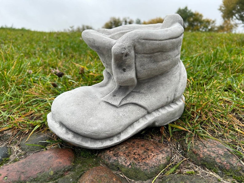 Concrete Boot Flower Pot: Unique Stone Garden Planter - Etsy