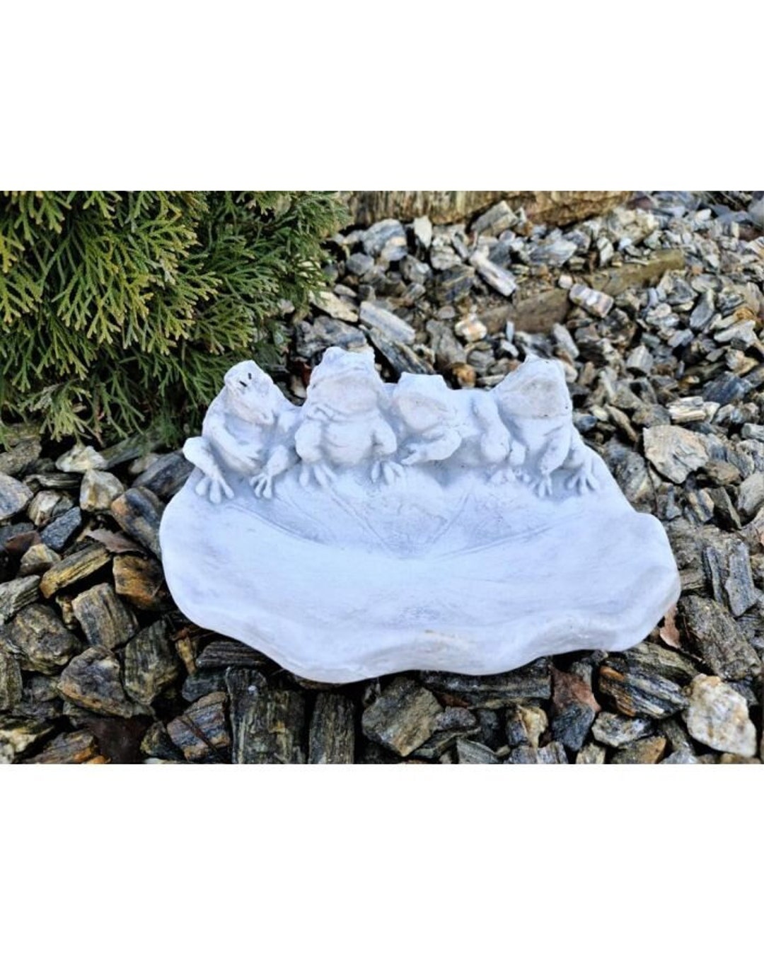 Frogs Family Statue, Stone Drinking Bowl, Frogs Sculpture, Garden ...