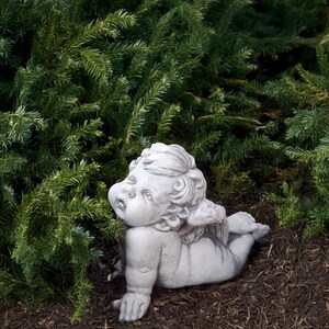 Crawling Baby Angel Concrete Statue: Cherub Garden Ornament - Etsy