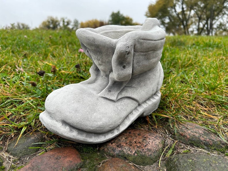 Concrete Boot Flower Pot: Unique Stone Garden Planter - Etsy