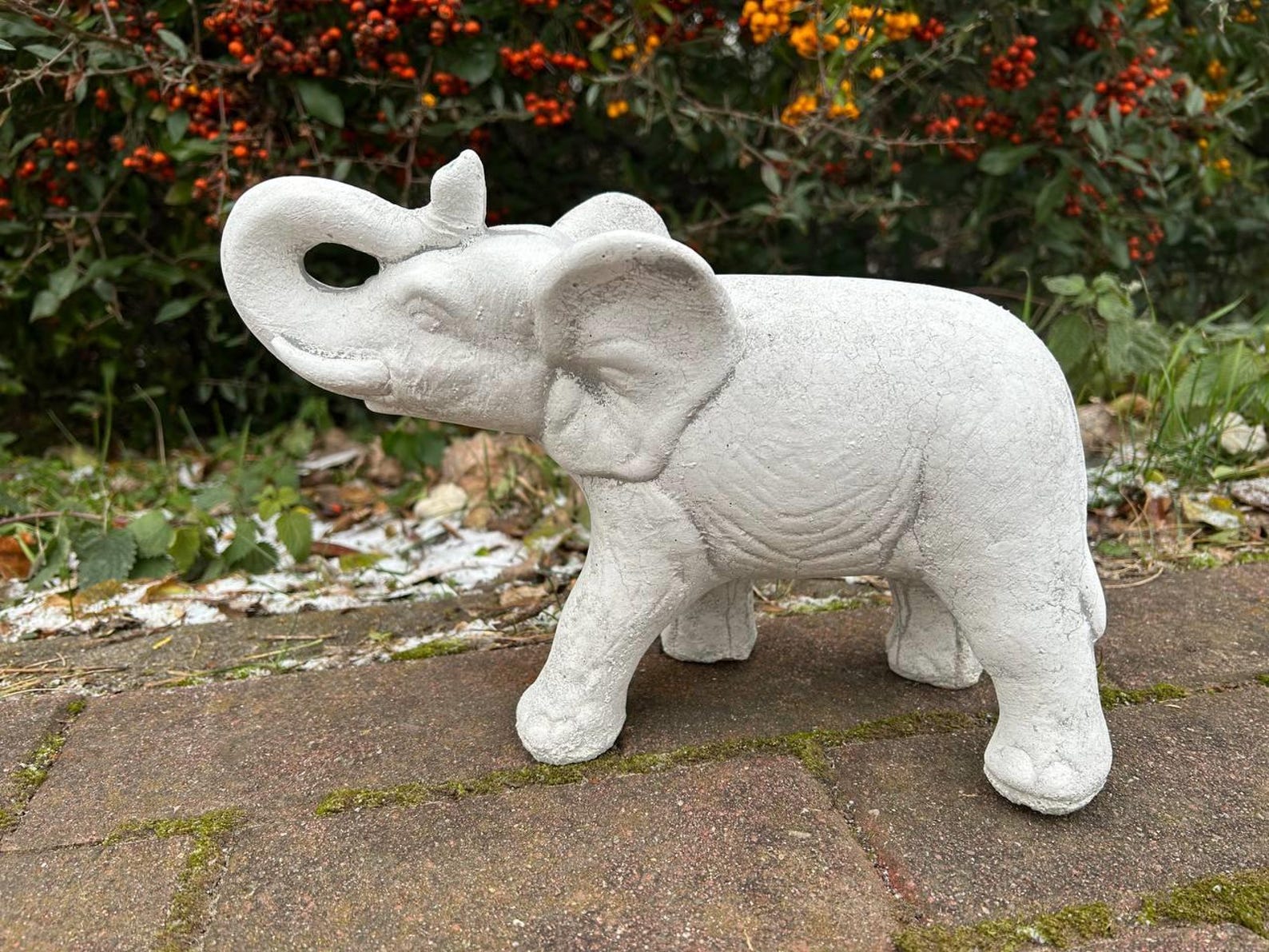 Concrete Elephant Statue: Safari Garden Decor (7.9 In) - Etsy