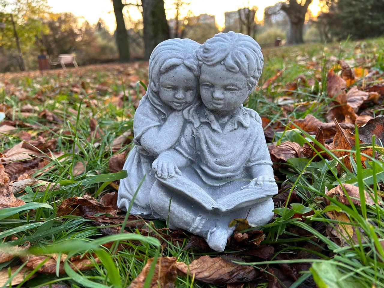 Concrete Kids Reading Statue: Stone Sculpture, Book Lover Gift - Etsy