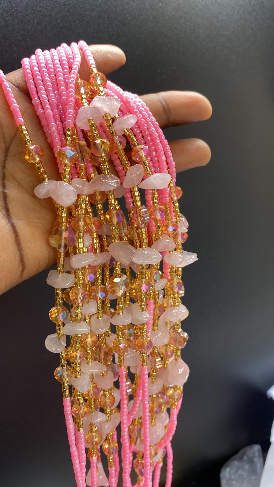 ROSE QUATZE &amethyst Waist Beads - Etsy