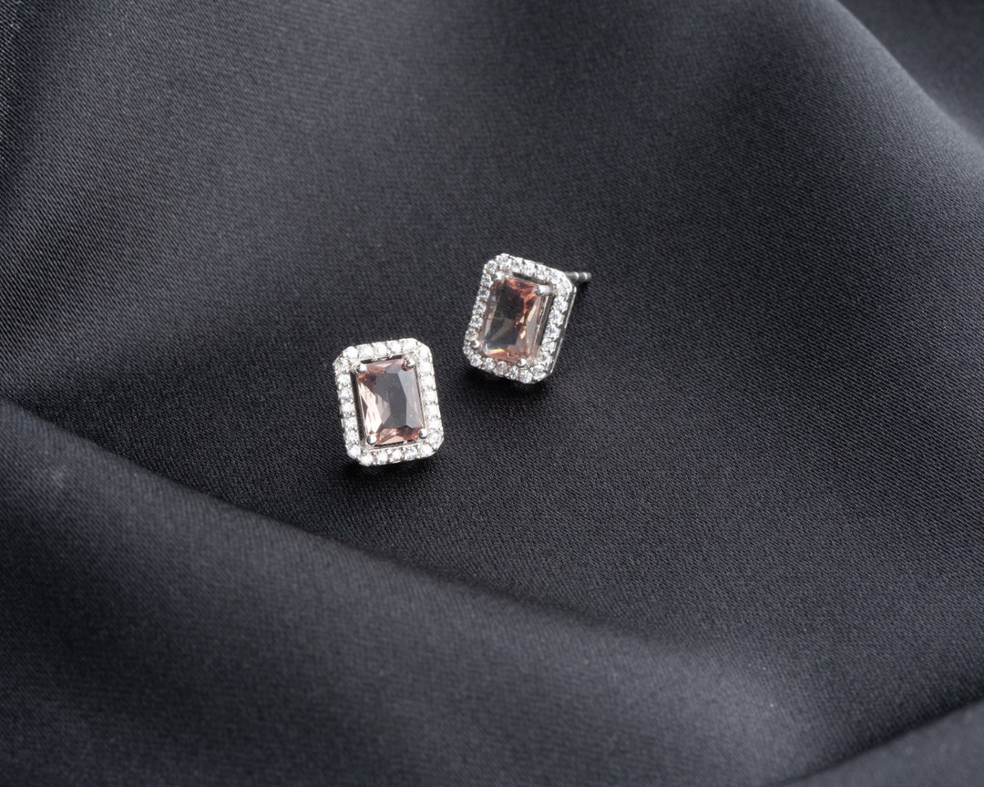 Zultanite Stones Earrings for Women, Baguette Stones Earrings, 925K ...