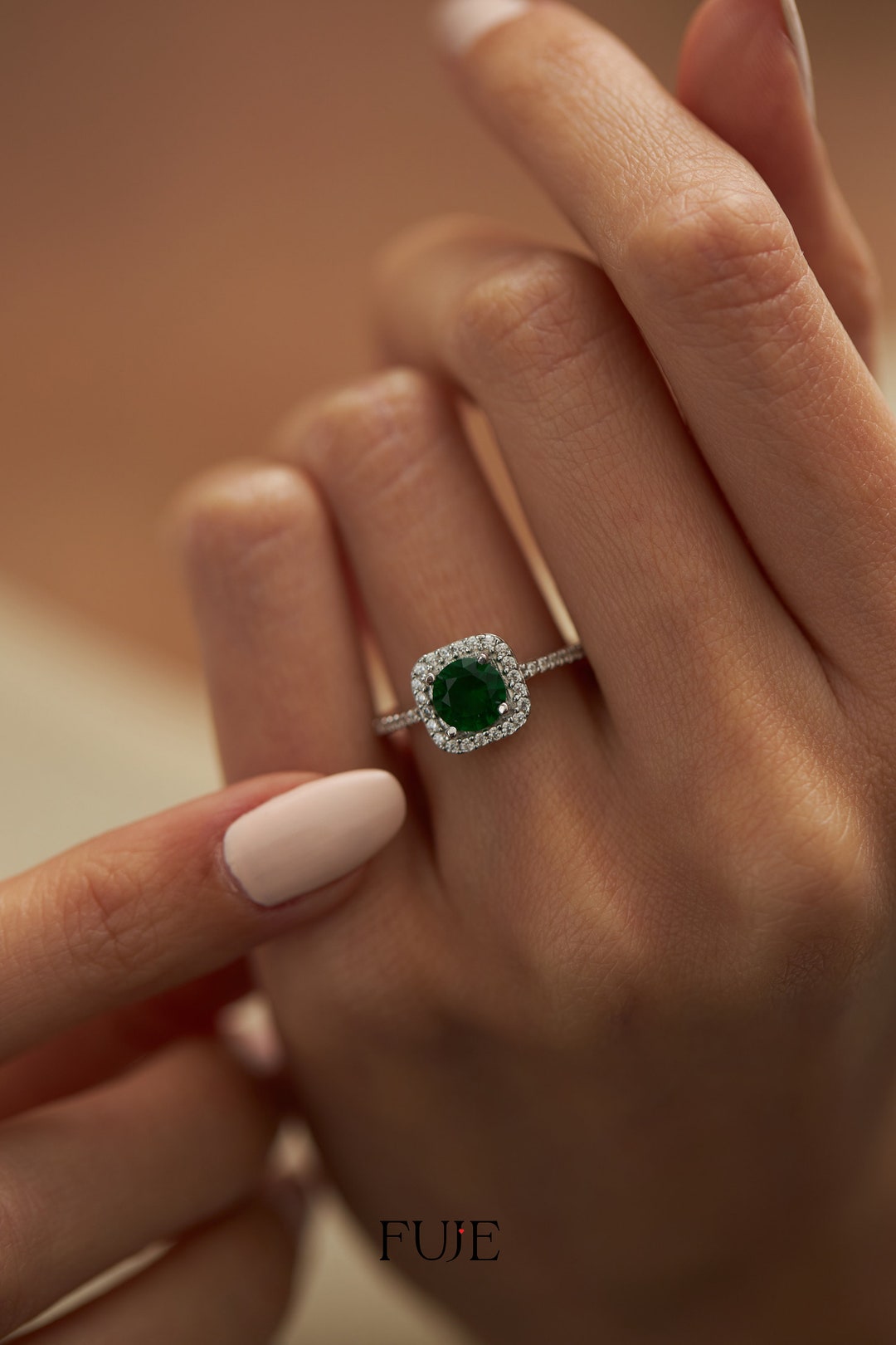 September Birthstone Ring for Women, Square Ring, Sapphire, Emerald ...