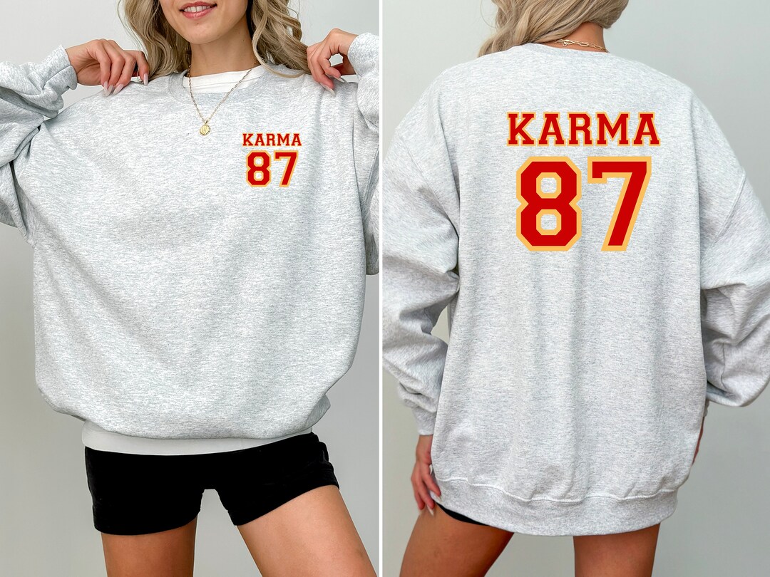 Karma 87 Sweatshirt, Sports Sweatshirt, Trendy Sweatshirt, American ...