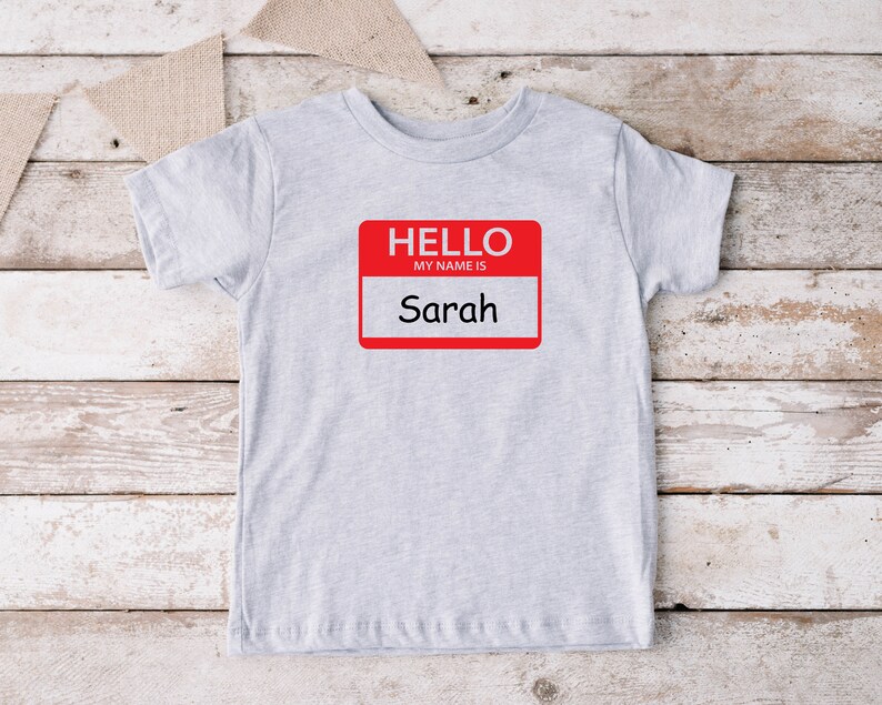 Hello My Name is Shirt, Personalized Alphabet Shirt, Custom School ...