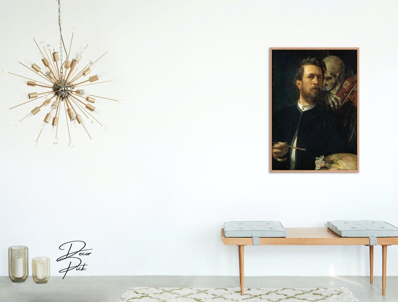 Self Portrait With Death Playing the Fiddle by Arnold Böcklin Print ...