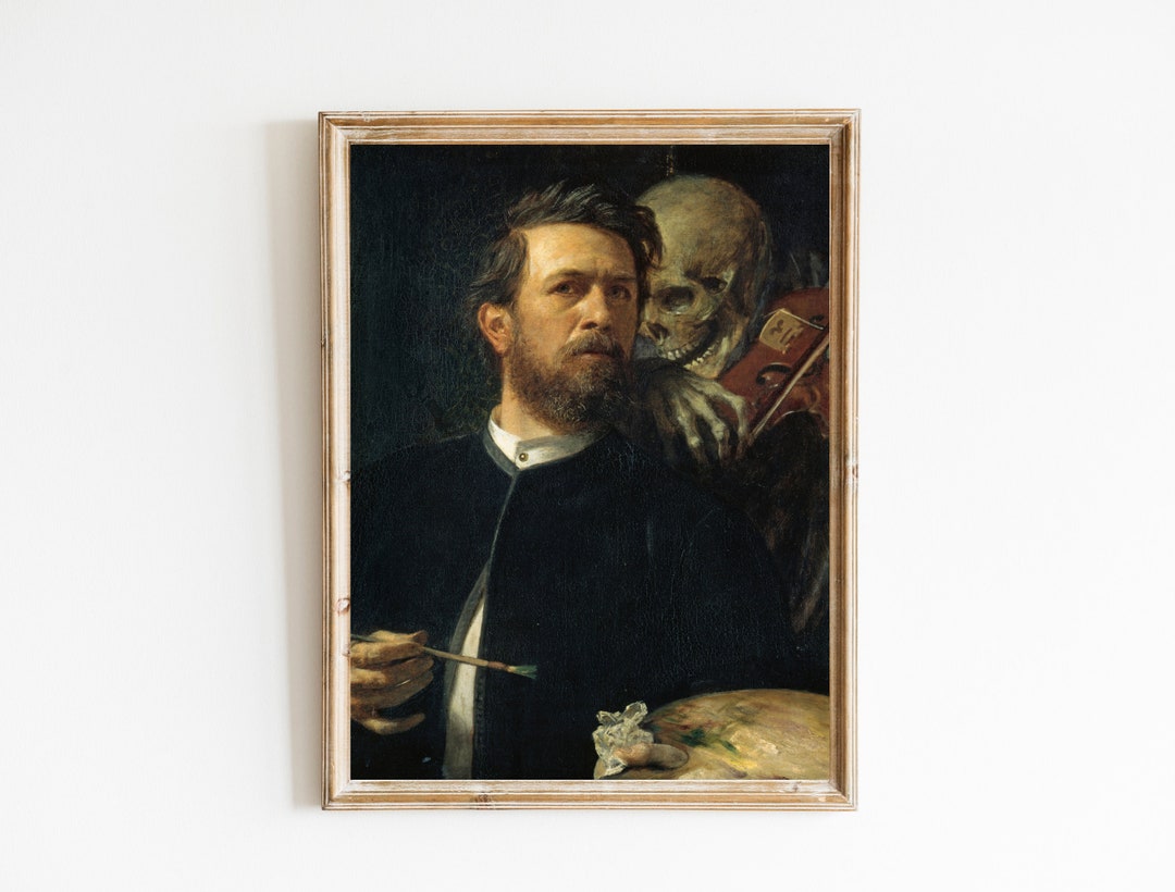 Self Portrait With Death Playing the Fiddle by Arnold Böcklin Print ...