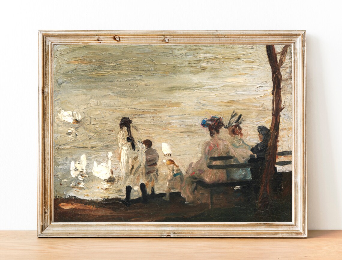 Swans in Central Park Painting by George Bellows, Swan Painting, Swan ...