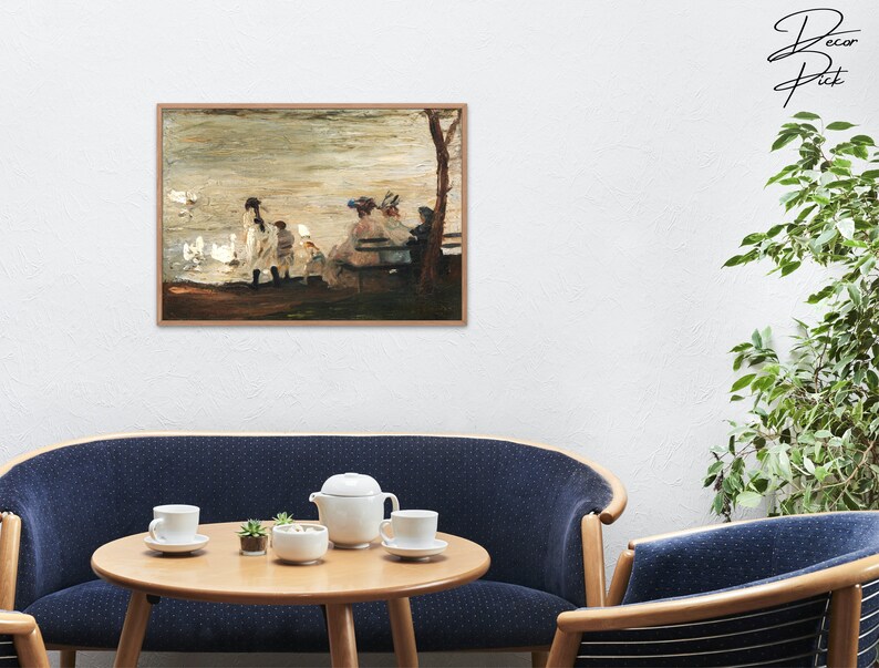 Swans in Central Park Painting by George Bellows, Swan Painting, Swan ...