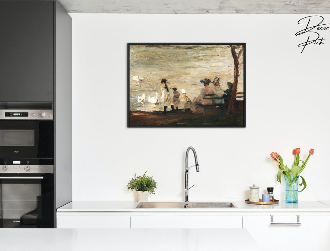 Swans in Central Park Painting by George Bellows, Swan Painting, Swan ...