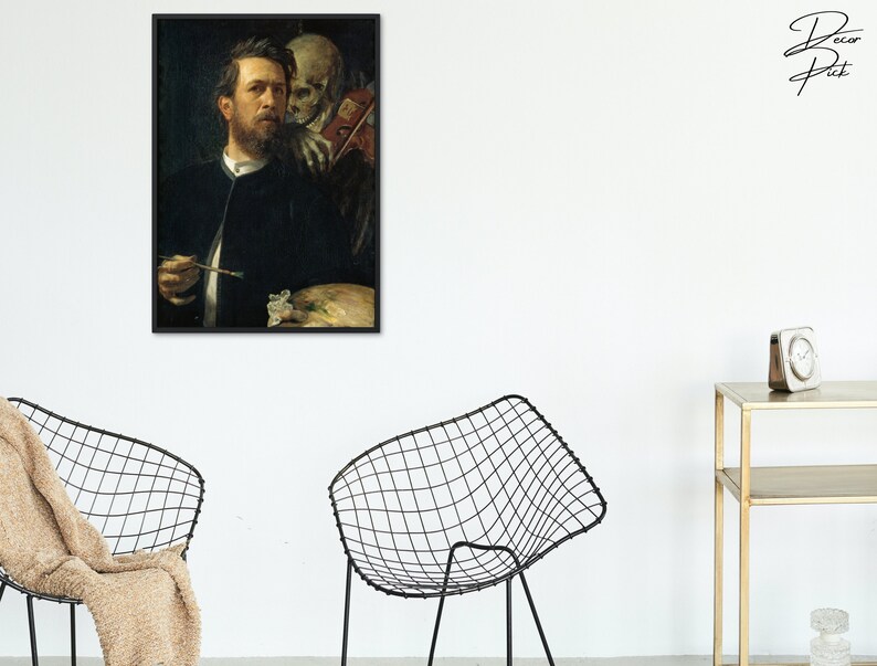 Self Portrait With Death Playing the Fiddle by Arnold Böcklin Print ...
