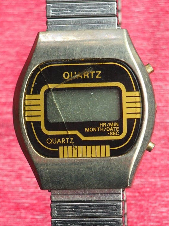 Vintage Digital Quartz Men s Watch Not Running Etsy Ireland