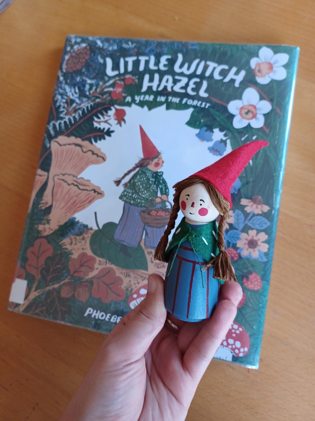 Little Witch Hazel Peg Doll - Jumbo Hand Painted Wool Felt Doll for ...