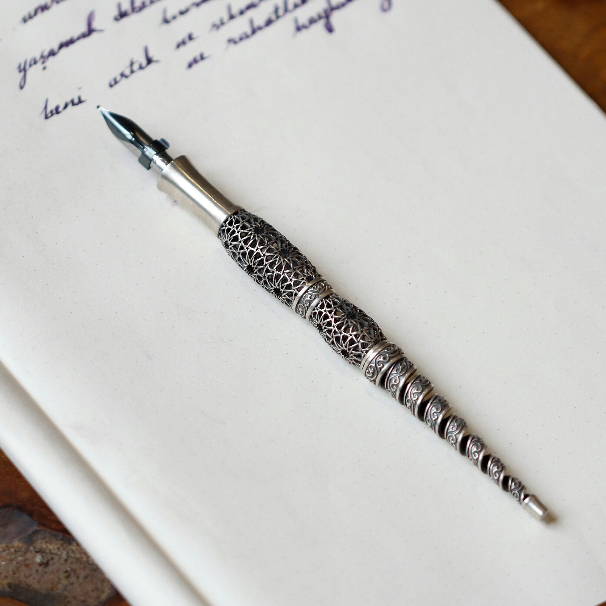 Infinite Stars Seljuks Dip Pen, Fountain Pen, Silver Dip Pen ...