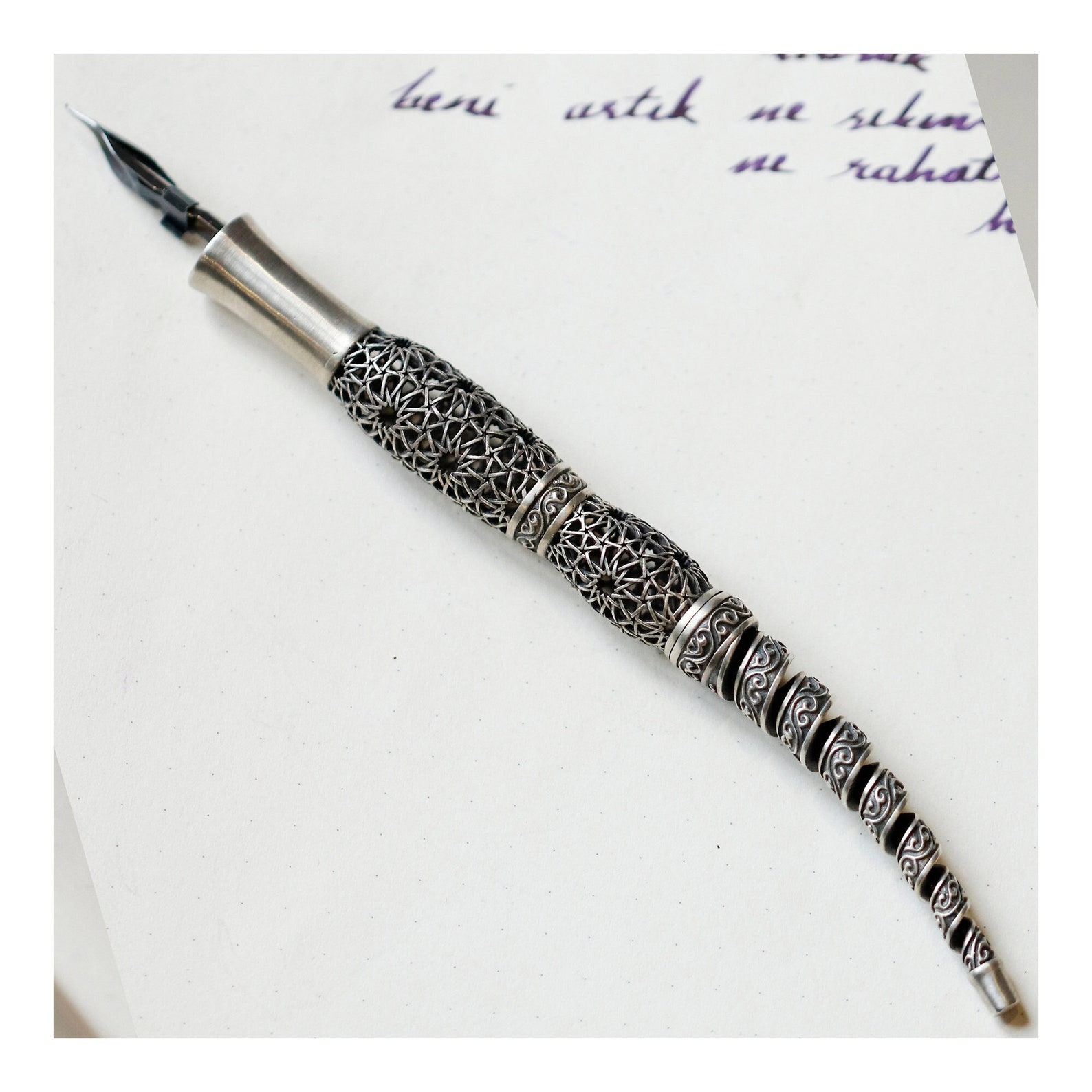 Infinite Stars Seljuks Dip Pen, Fountain Pen, Silver Dip Pen ...