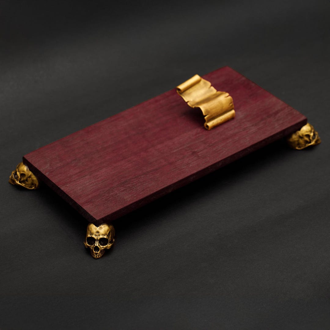 Memento Mori Skull Gothic Calligraphy Wooden Pen Stand, Unique Desk ...