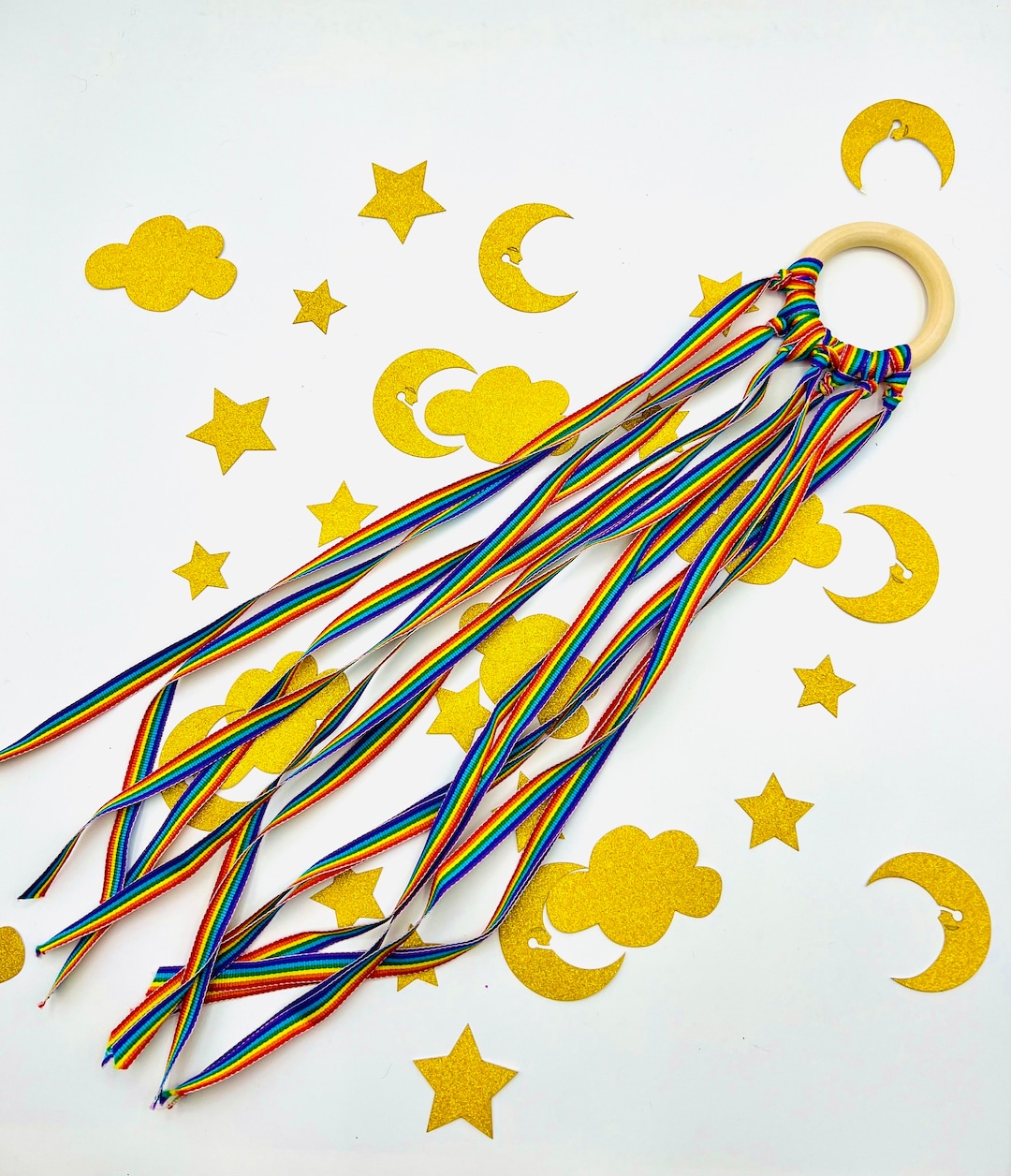 Rainbow Ribbon Rings - Etsy