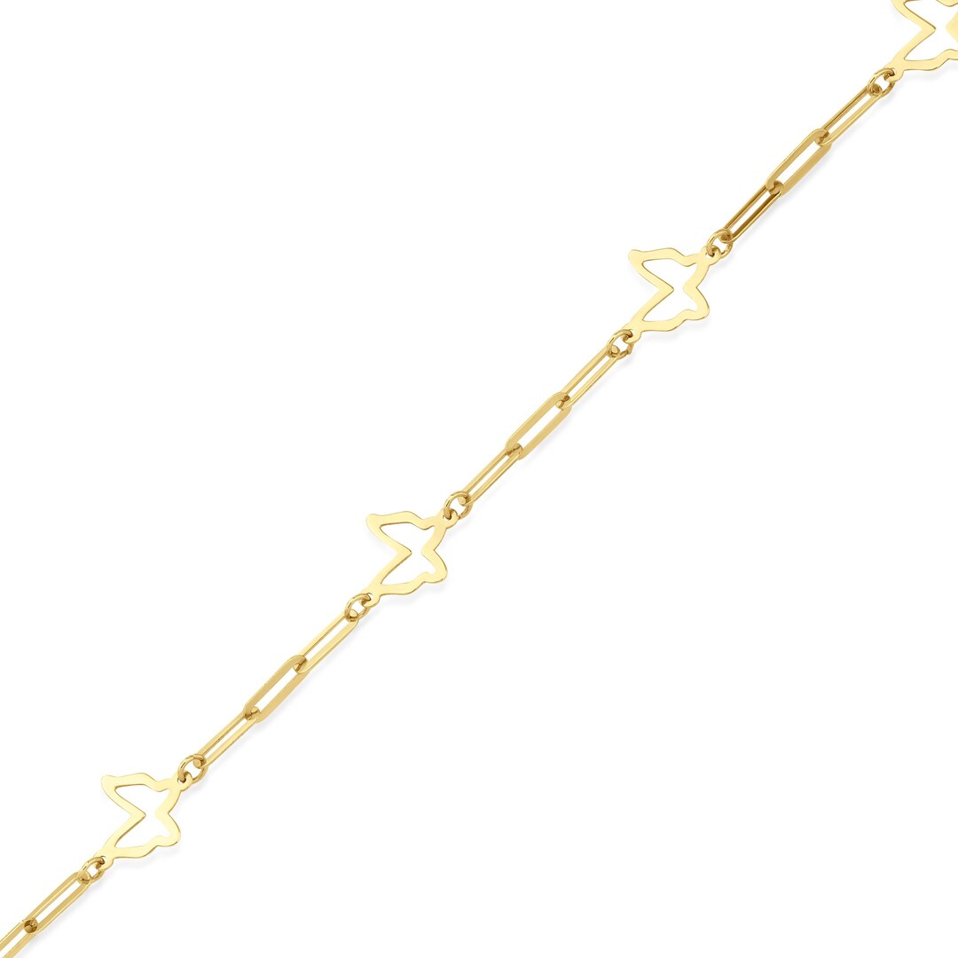 14k Gold Butterfly Link Bracelet: Minimalist Fine Jewelry - Etsy