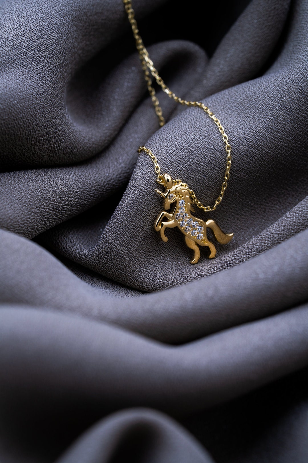 14k Gold Unicorn Necklace: Dainty Fine Jewelry Gift - Etsy