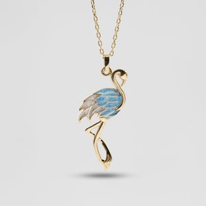 Flamingo Gold Necklace ,14K Solid Gold,fine Jewelry,birthday Gift ...