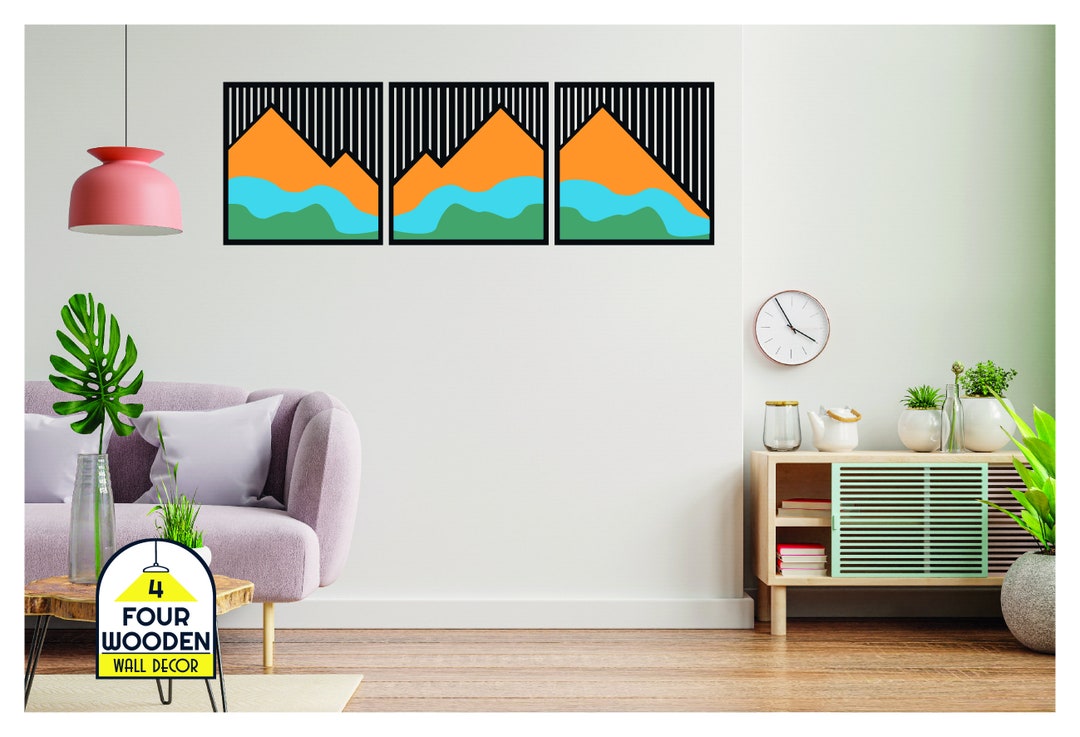 Mountain Color Decor Mountain Panel Wall Art Picture Living - Etsy