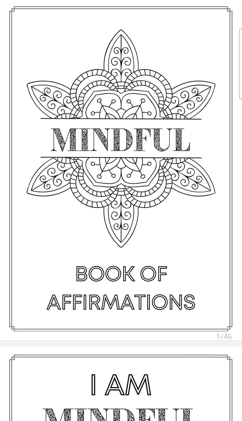 Printable Positive Affirmation Colouring Book - Etsy