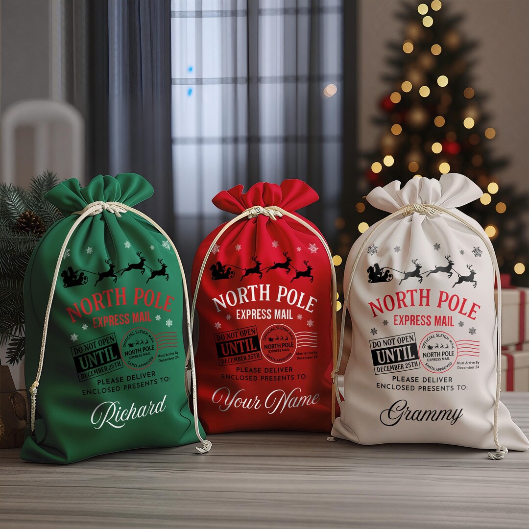 Custom North Pole Santa Sack, North Pole Express Mail Sack ...