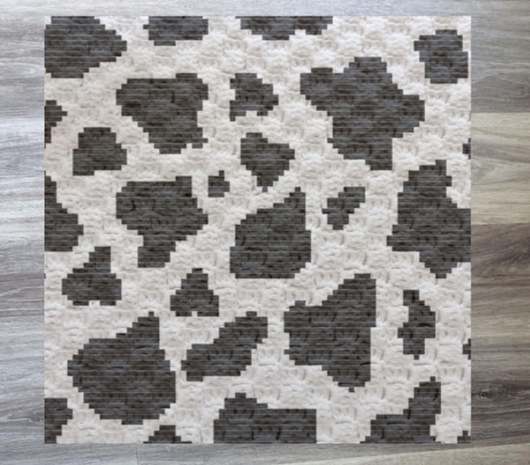 Baby Cow Crochet Receiving Blanket **pattern ONLY** C2C Animal Print ...