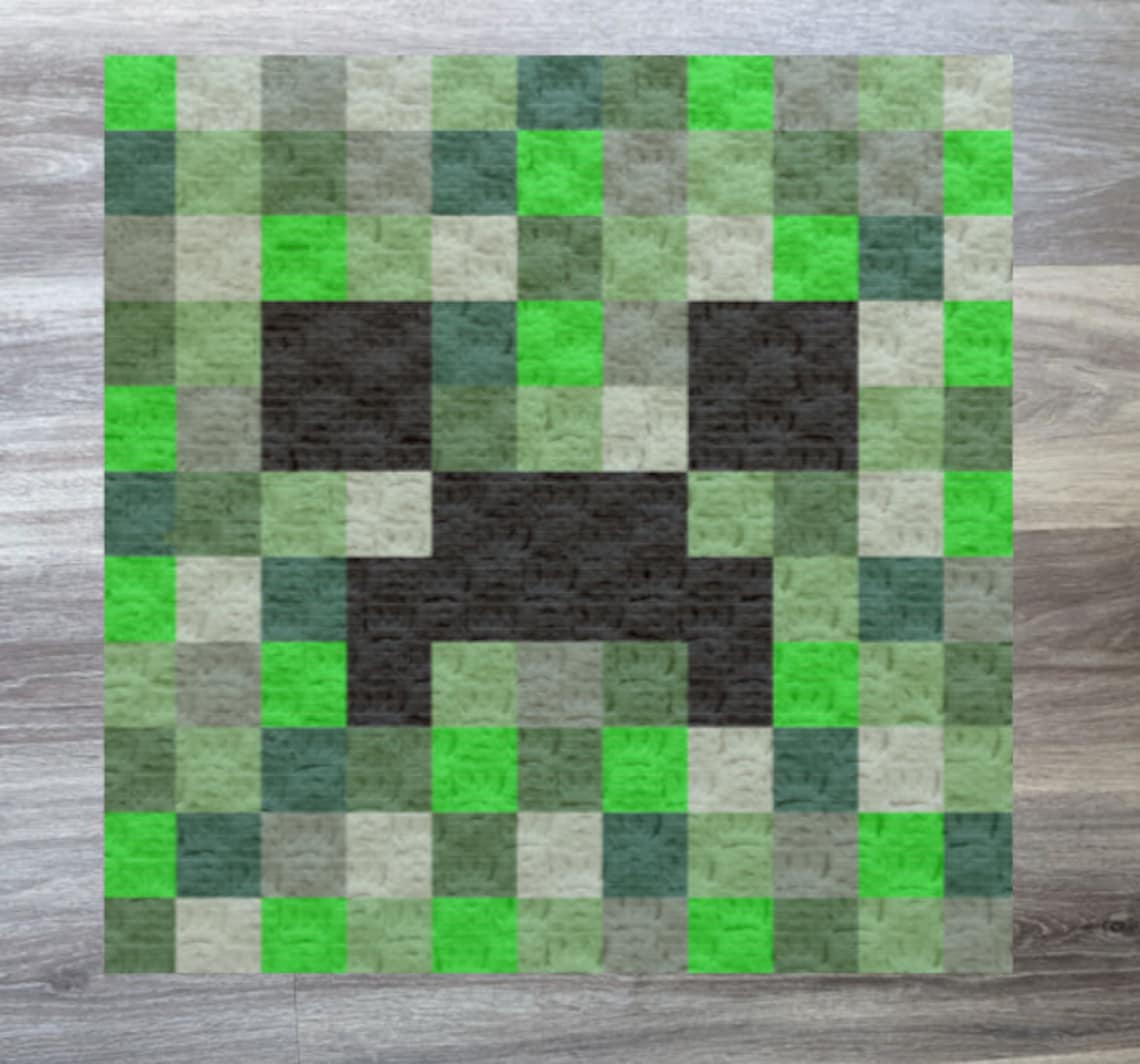 Creeper Crochet pattern ONLY C2C Minecraft Afghan, Tapestry, Graphgan ...