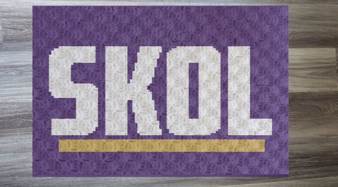 SKOL Crochet **pattern ONLY** C2C Minnesota Football Afghan, Tapestry ...