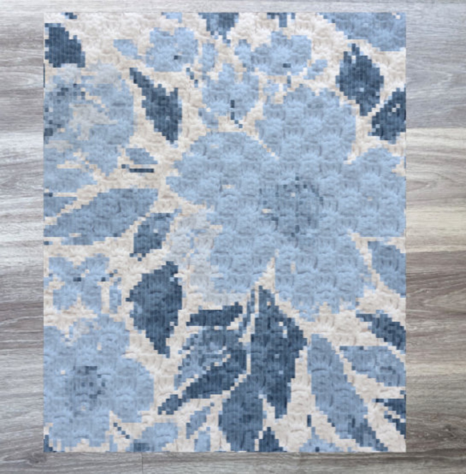 Blue Floral Crochet **pattern ONLY** C2C Flower Afghan, Tapestry ...