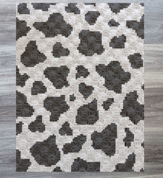 Cow Crochet **pattern ONLY** C2C Animal Print Afghan, Tapestry ...