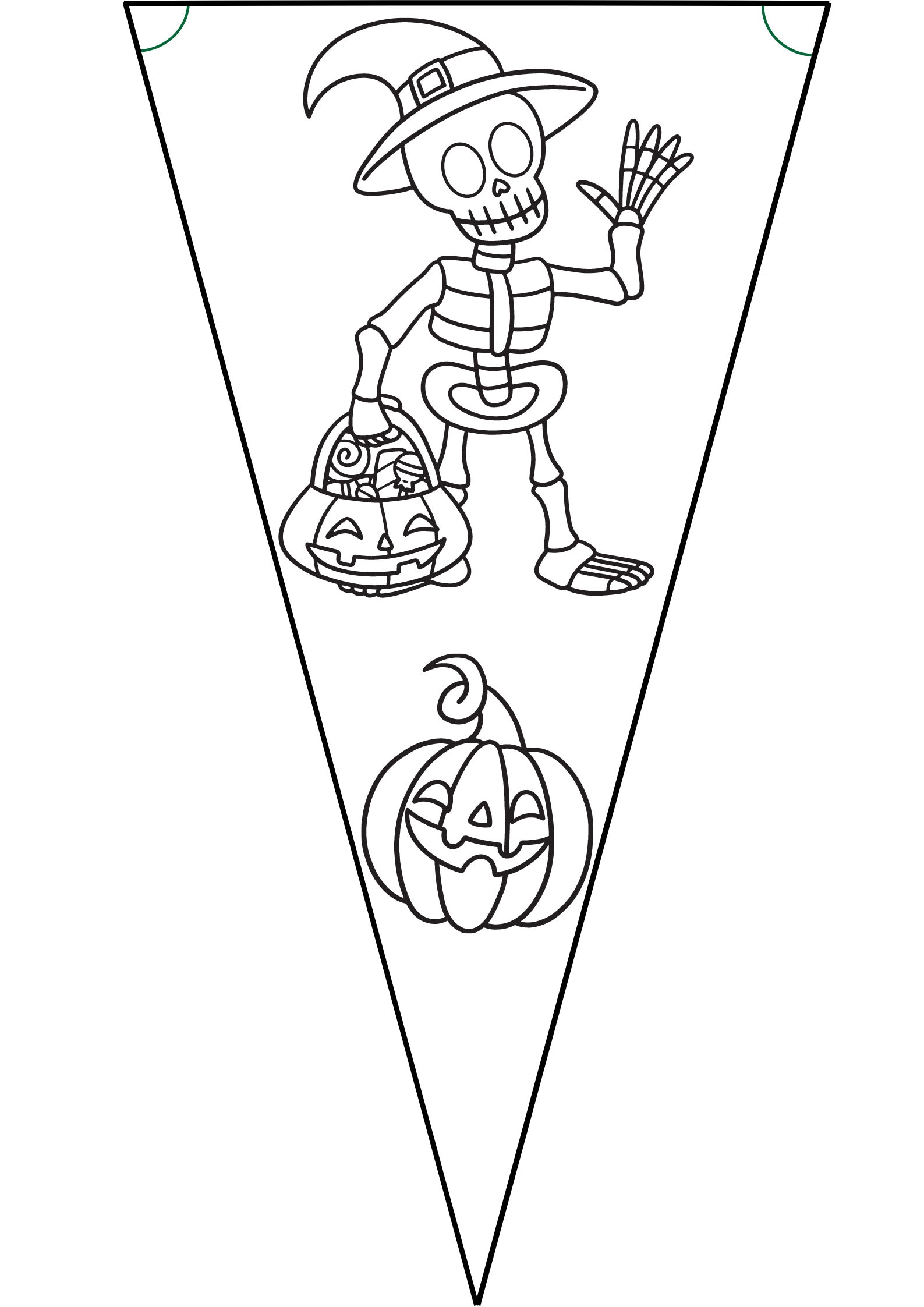Halloween Bunting Printable, Print Out Colour In, Colouring Decorations ...