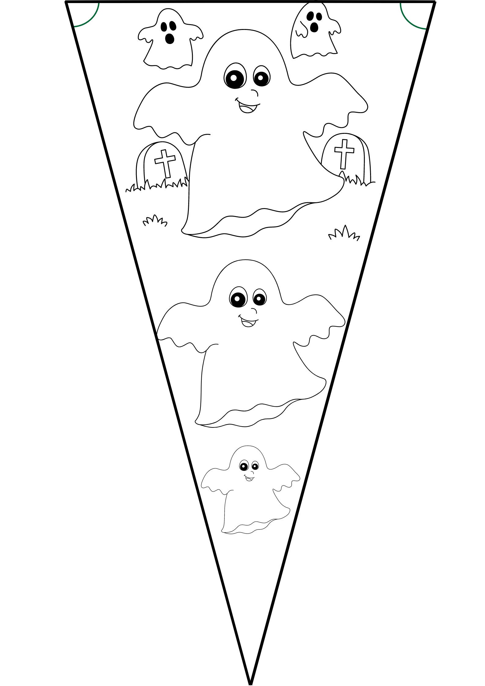 Halloween Bunting Printable, Print Out Colour In, Colouring Decorations ...