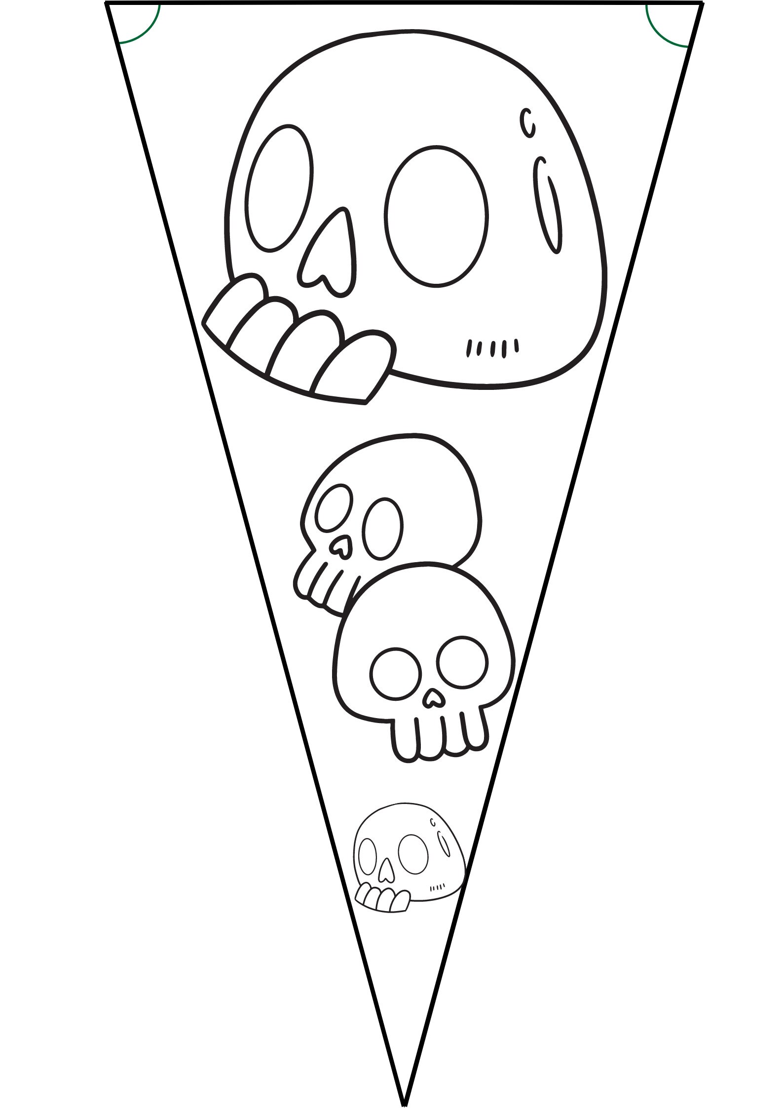 Halloween Bunting Printable Print Out Colour In Colouring - Etsy