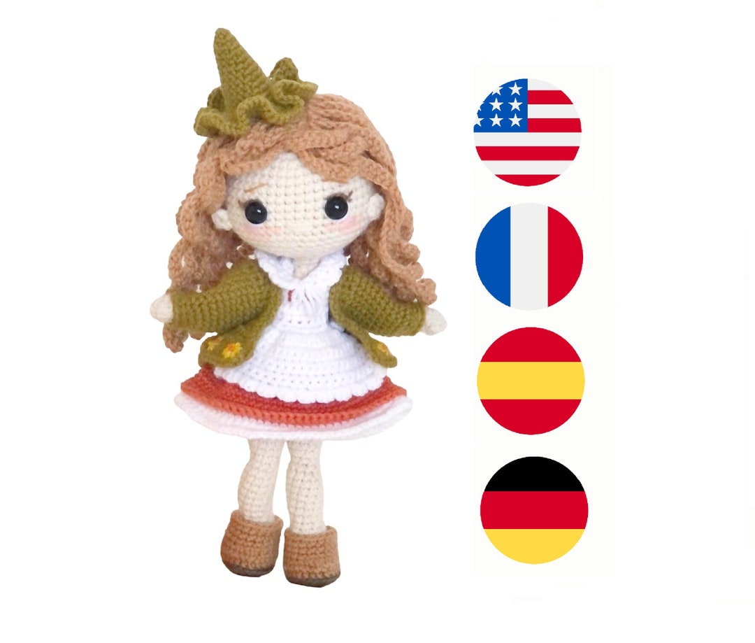 Crochet Doll Pattern Ember, Amigurumi Doll Witch Pattern, Amigurumi ...