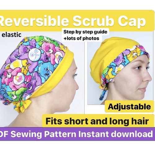 Surgical Cap PATTERN PDF Reversible Surgical Cap Sewing - Etsy