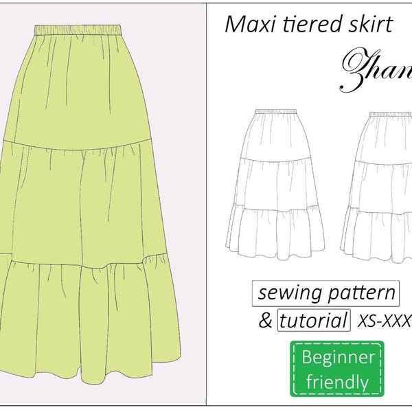 Tiered Skirt Pattern - Etsy