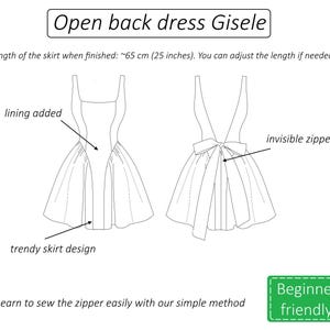 Open Back Dress Pattern Gisele, Prom Dress Sewing Pattern PDF, Wedding ...