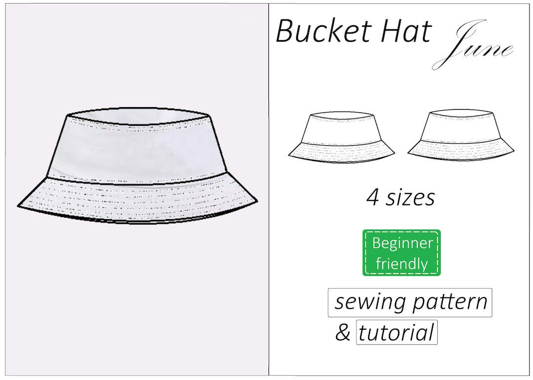 Bucket Hat Pattern June, Easy Bucket Hat Sewing Pattern PDF, Summer Hat ...