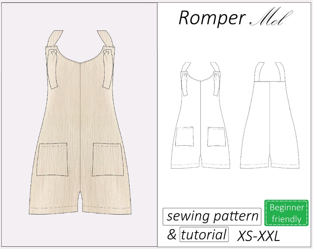Romper Pattern Mel Romper Sewing Pattern PDF Easy (Download Now) - Etsy