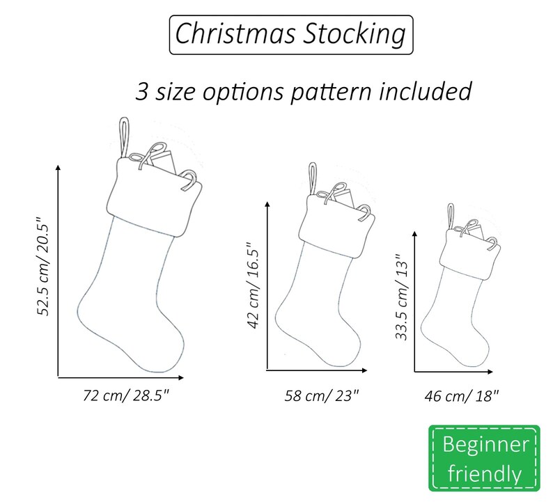 Christmas Stocking Pattern, DIY Christmas Craft PDF Sewing Holiday ...