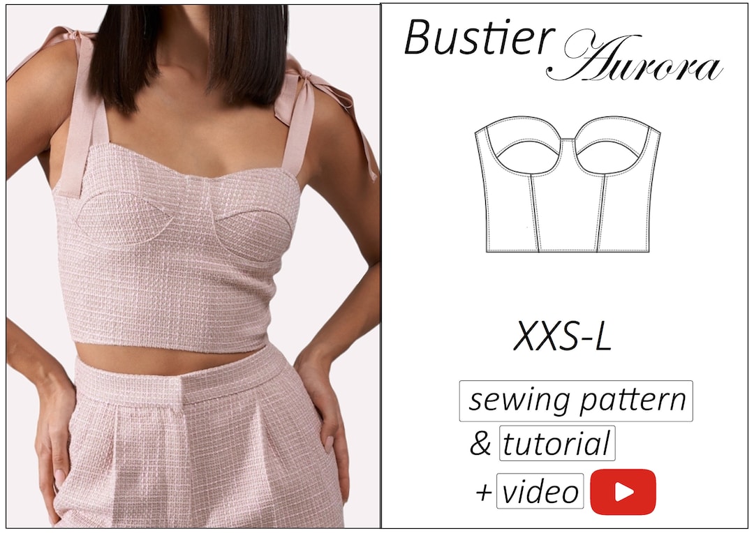 Bustier Pattern Bustier Top Corset Sewing Pattern PDF - Etsy