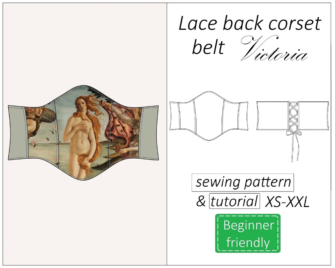 Corset Pattern Victoria, Corset Belt Pattern PDF, Lace Back Corset ...