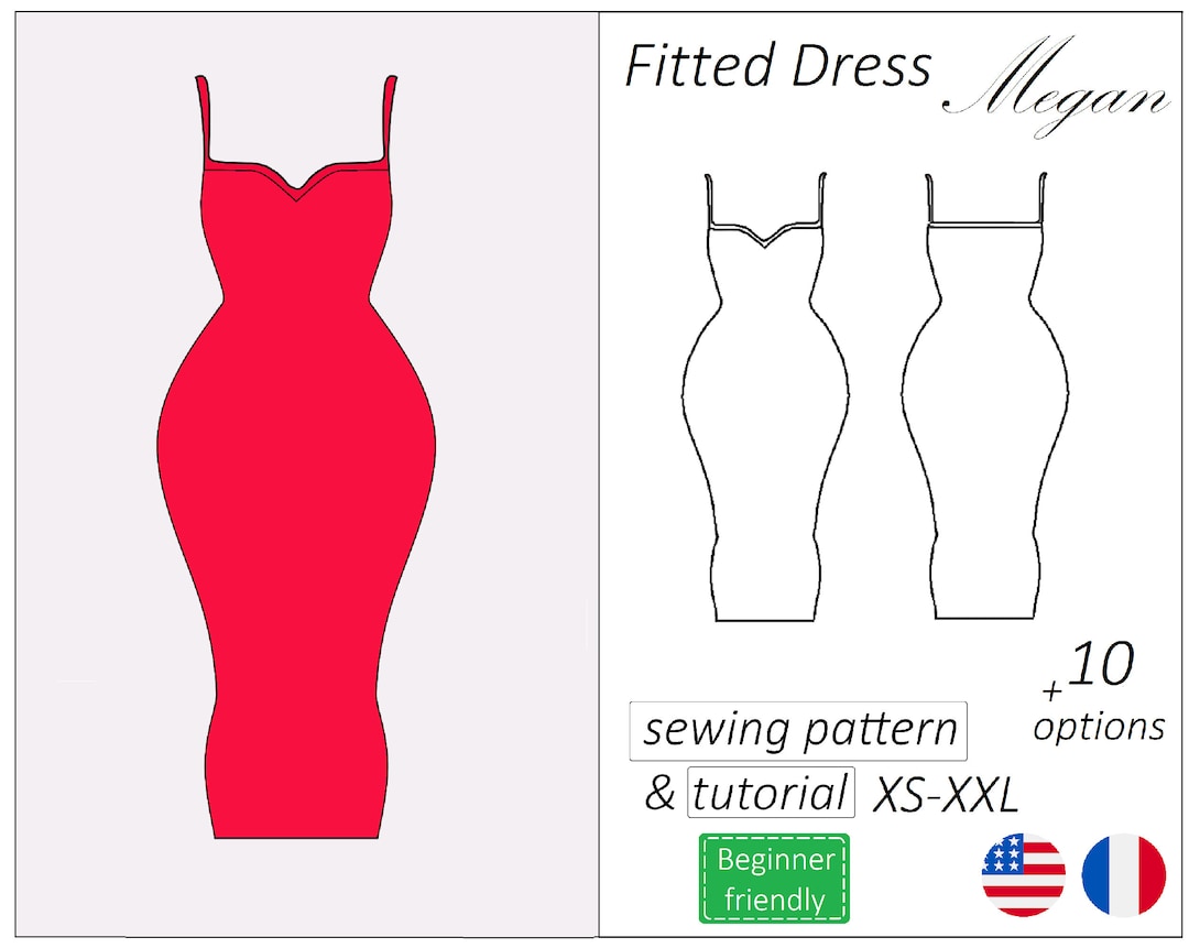 Bodycon Dress Pattern Megan, Sweetheart Neckline Dress Sewing Pattern ...