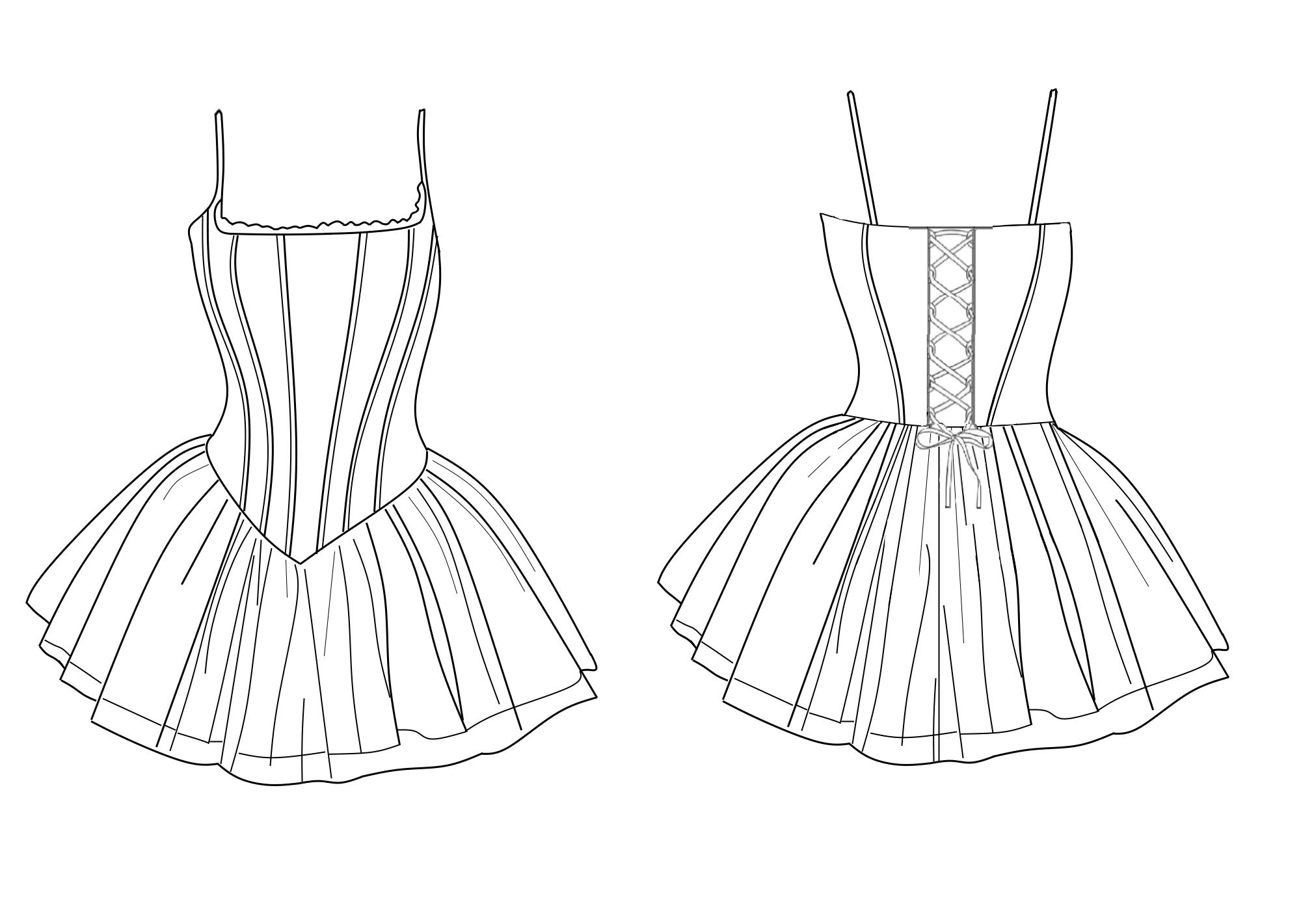 Corset Dress Pattern Swan Lake, Graduation Prom Gown Dress Sewing ...