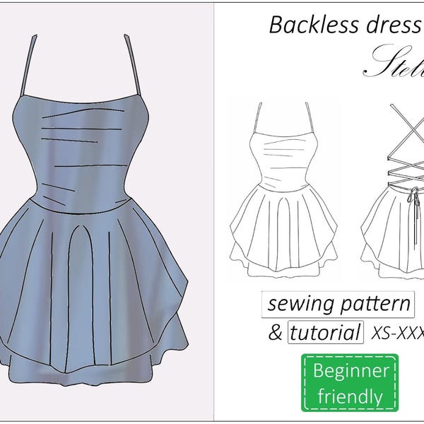 Backless Dress Pattern - Etsy
