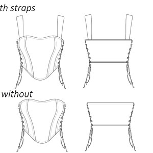Corset Top Patter Brianna, Side Lacing Corset Pattern PDF, Crop Top ...